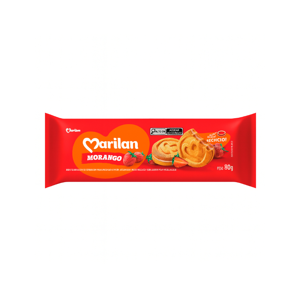 Marilan chocolate flavored sweet cookie with strawberry flavored ...