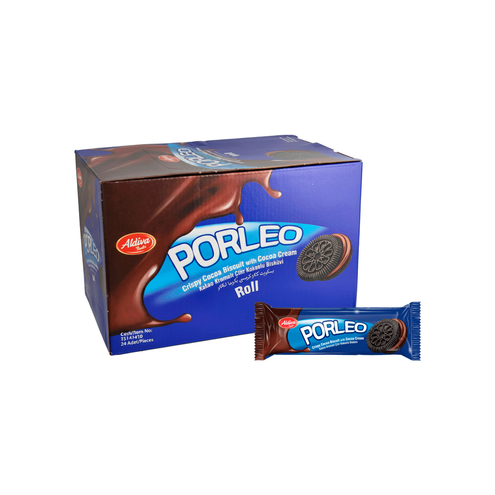 Caja de galletas de cacao con crema de chocolate Aldiva porleo (24 x 50 ...