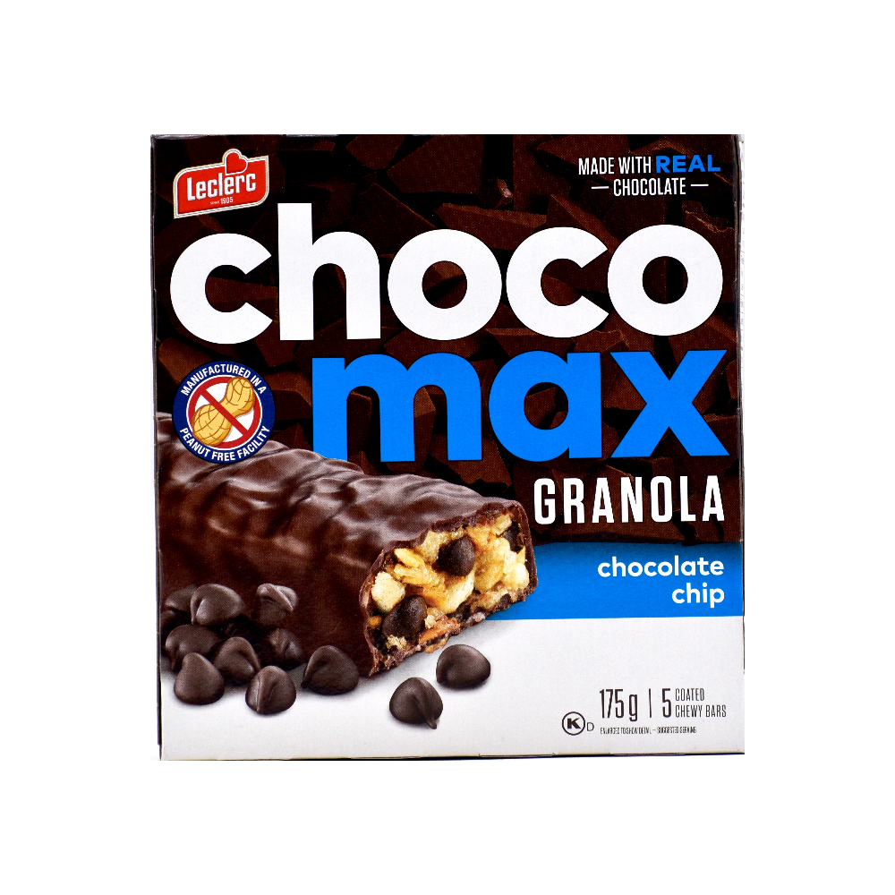 Barras de chocolate rellenas de granola y chispas de chocolate Chocomax ...